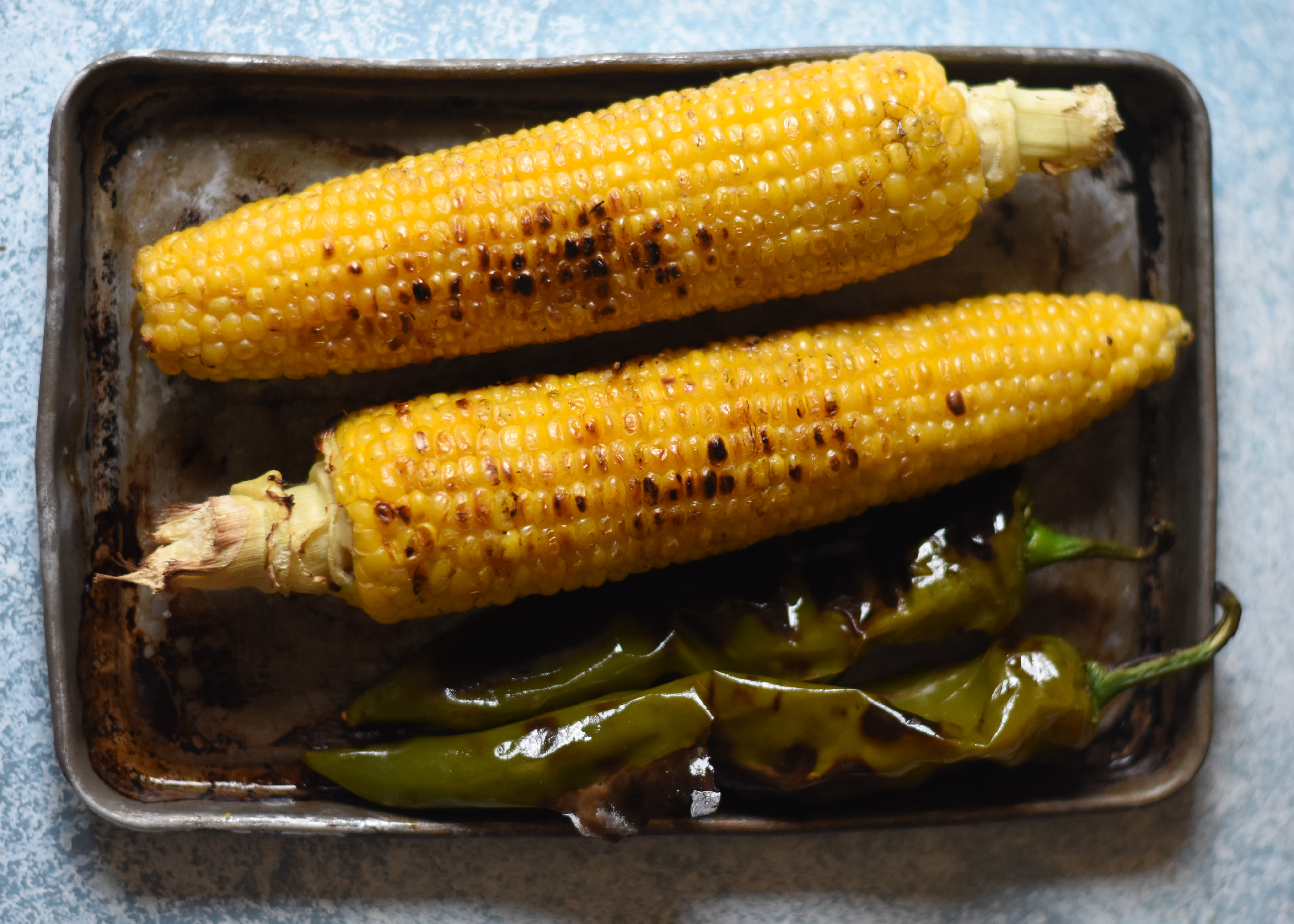Mussels with Corn and Hatch Chiles – Down to a Simmer